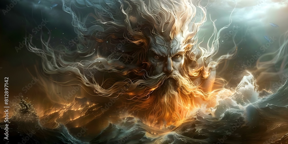 Poseidon mythical ruler of the underwater kingdom. Concept Mythical ...