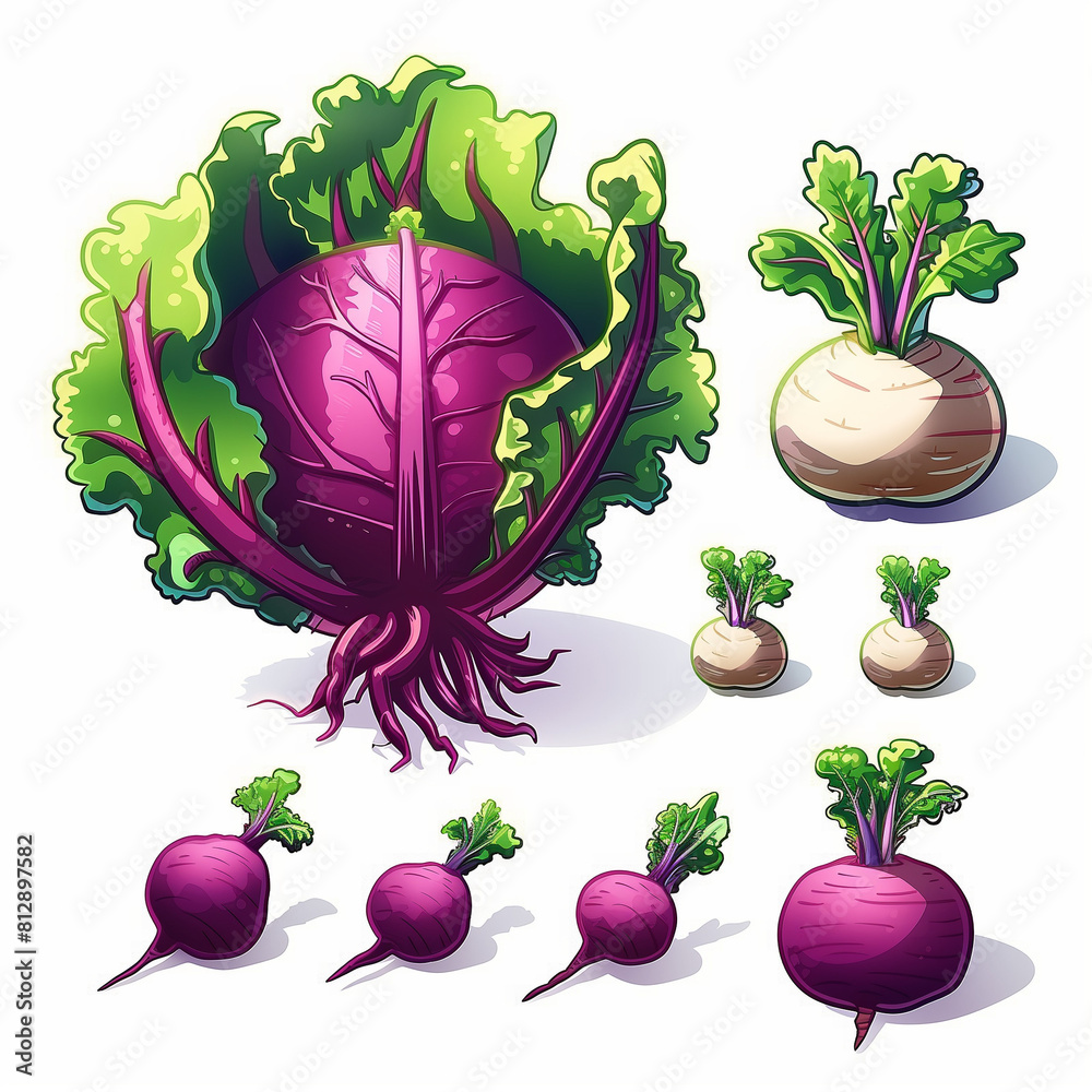 Vivid Beets: Richly Colored Vegetable Sprites for Game Gardens Stock ...