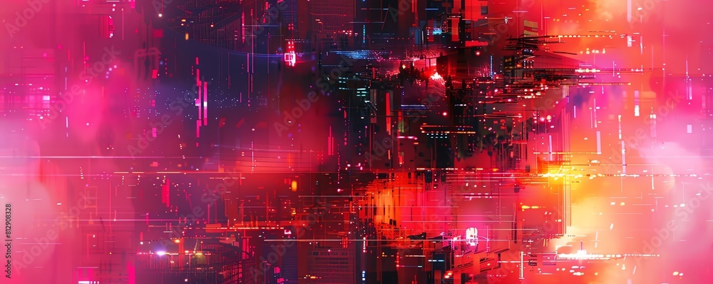Devise a futuristic dreamscape with a surreal fusion of cyberpunk ...