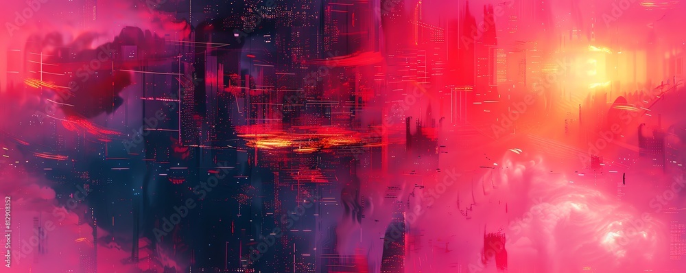 Devise a futuristic dreamscape with a surreal fusion of cyberpunk ...