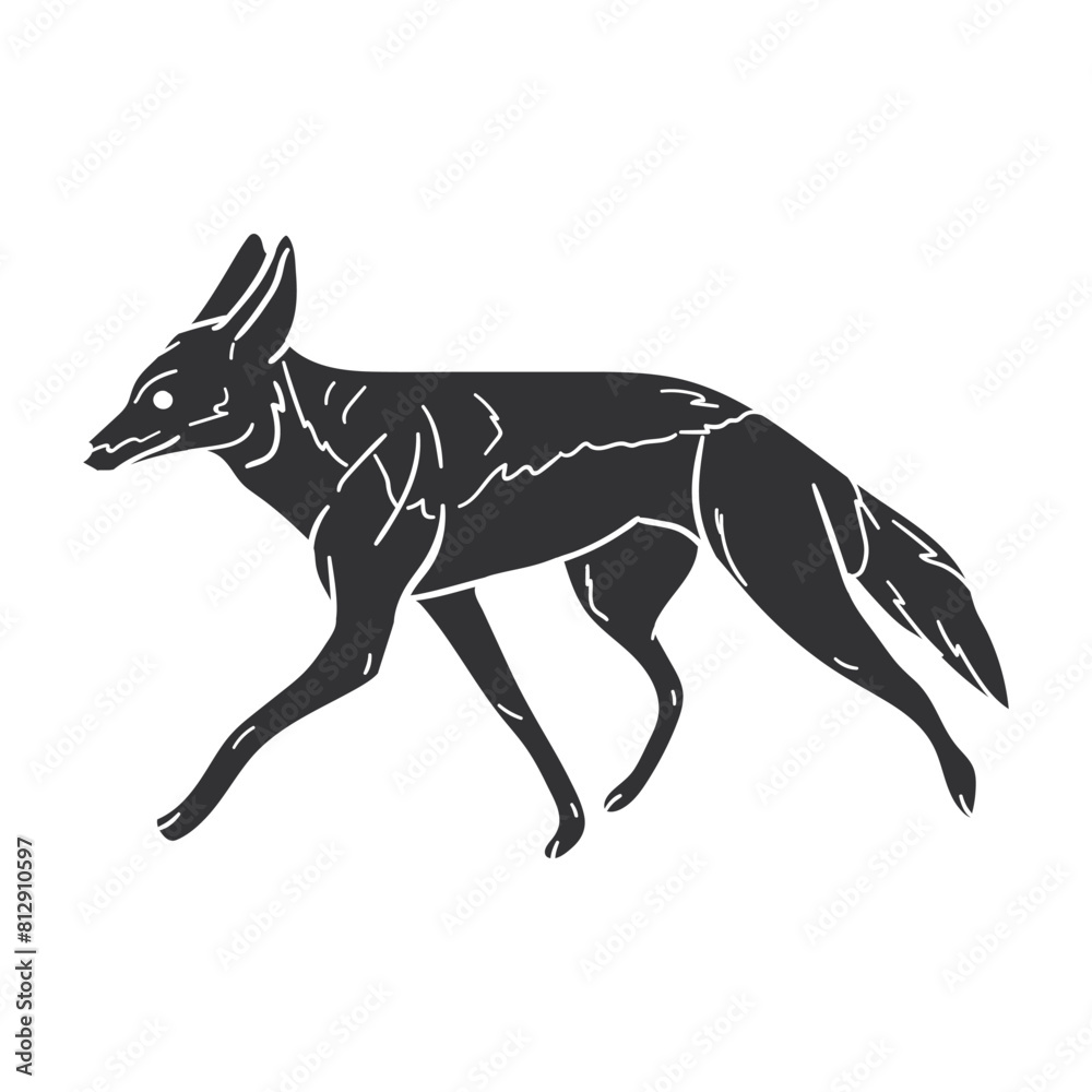Jackal Icon Silhouette Illustration. African Animals Vector Graphic Pictogram Symbol Clip Art ...