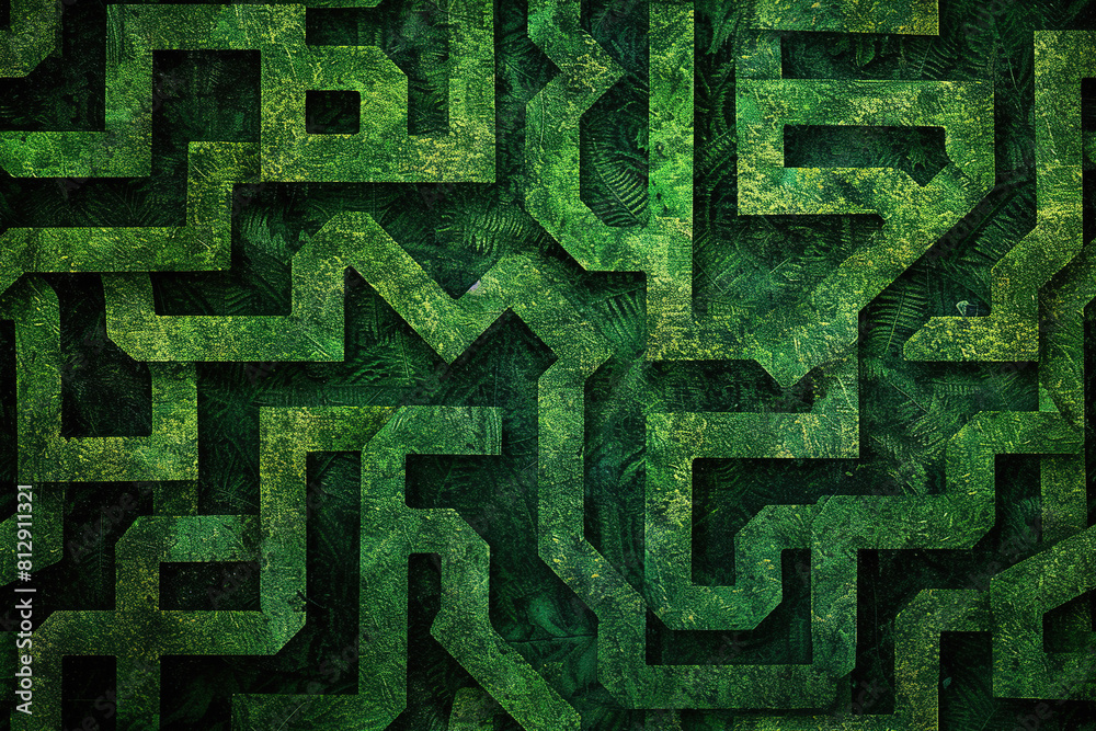 green Maze Design Background | Intriguing Puzzle Concept | Labyrinth ...