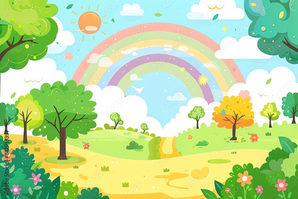 Cute Cartoon Frame Design with Blue Background and Star Border ...