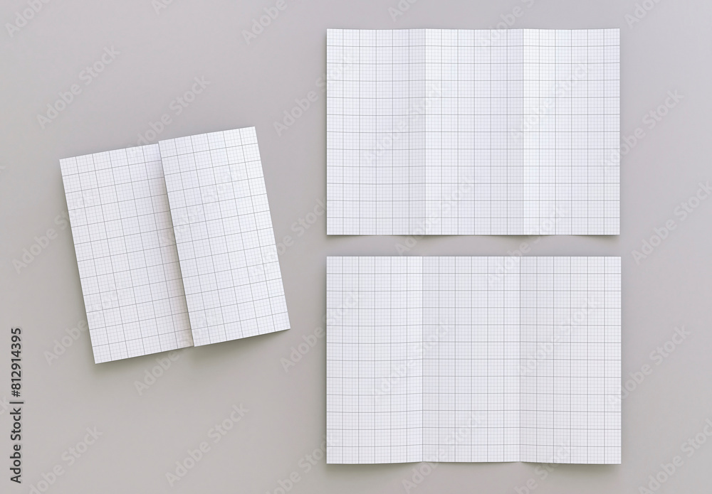 Trifold Brochure Semi close inside and outside Page Mockup Stock ...