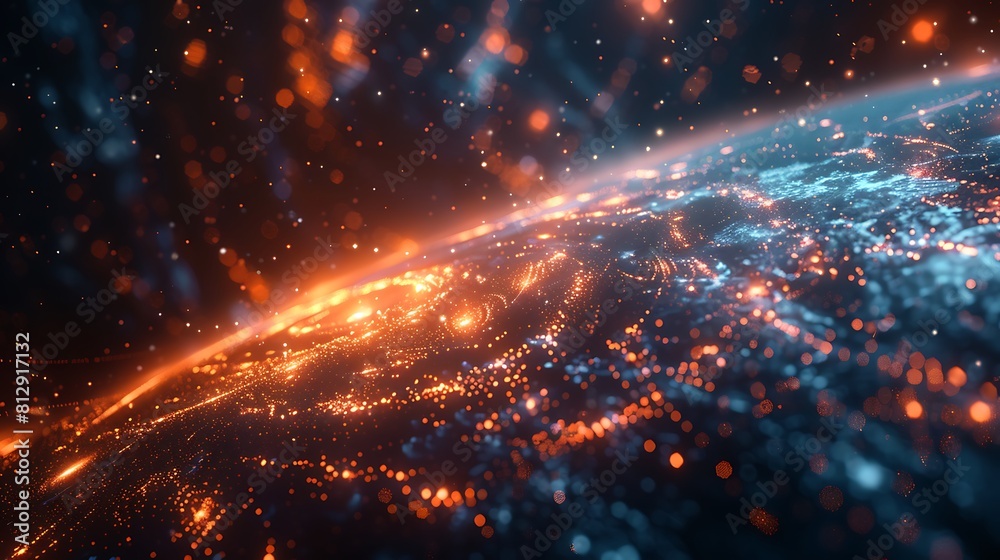 Advanced space exploration monitor displaying high-resolution data on ...