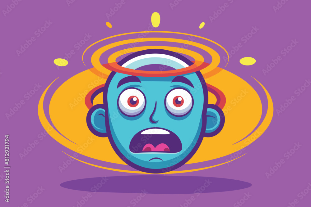 Customizable flat illustration of a blue man with a halo around his ...