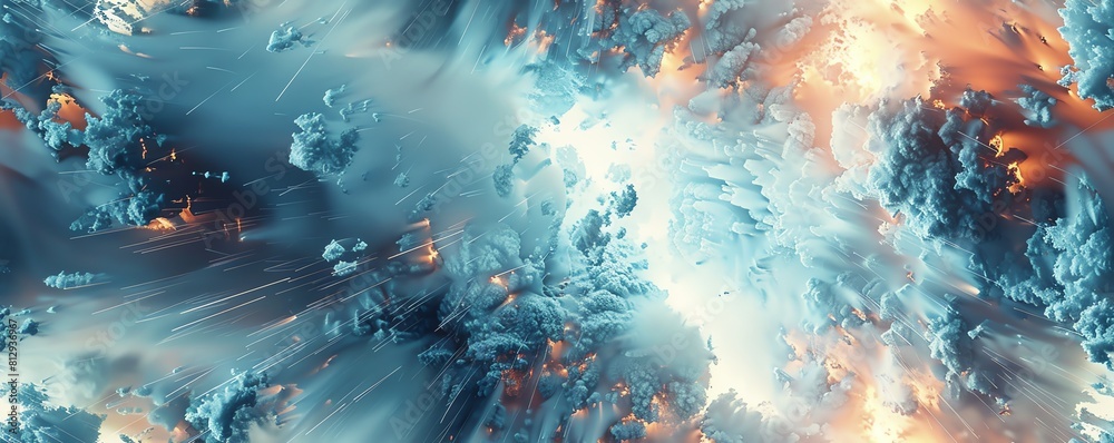 Visualize a chaotic scene of futuristic turmoil using unexpected camera ...