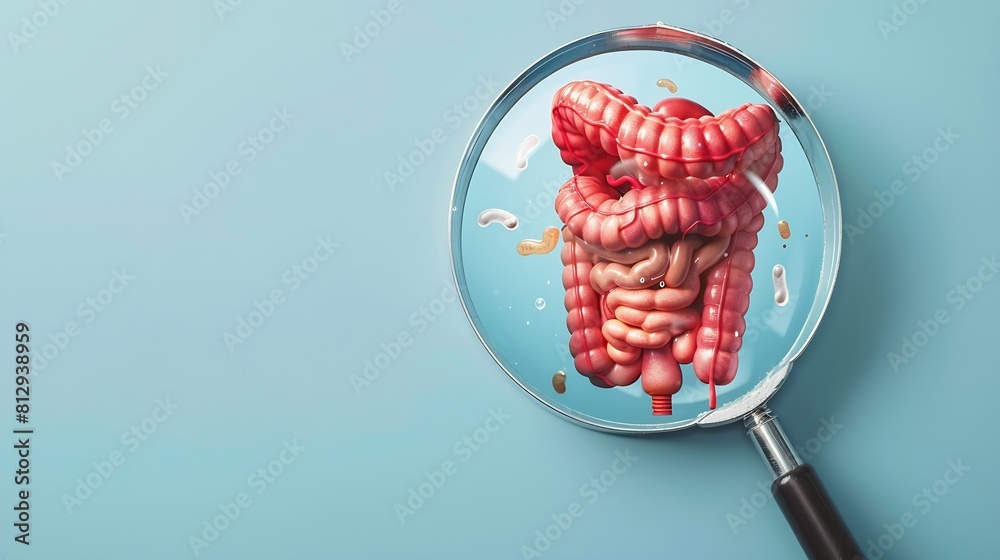 Mockup of a human with internal organs and red intestines under a ...
