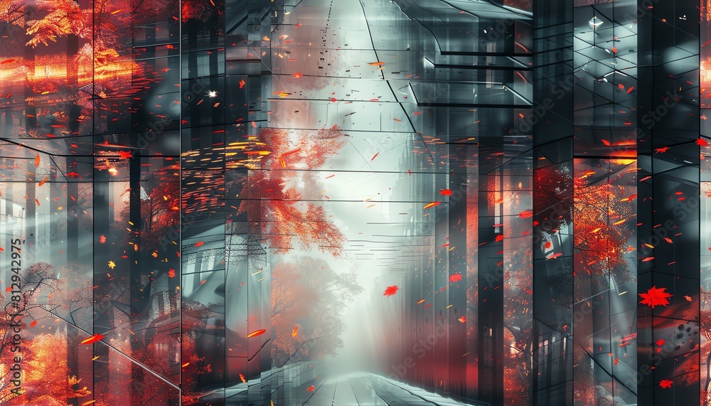 Capture the essence of futuristic terror with a tilted angle ...