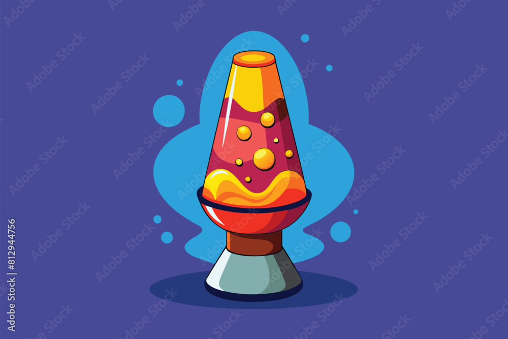 A lava lamp customizable cartoon illustration featuring vibrant colors ...