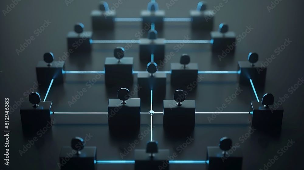 Organization chart showing hierarchy structure of teams in corporation ...