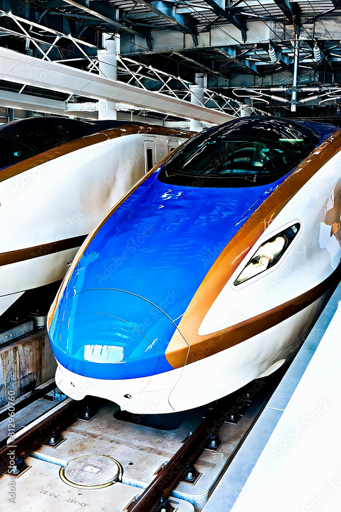 TSURUGA,JAPAN - MAR 5, 2024:The HOKURIKU Shinkansen Bullet Train (W7 ...