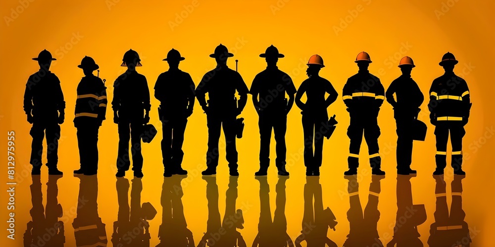 Stick figure pictogram of public safety and security professionals in ...