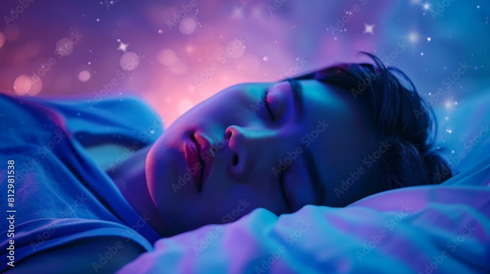 Visualization of a sleepfocused meditation app, using calming blue and ...