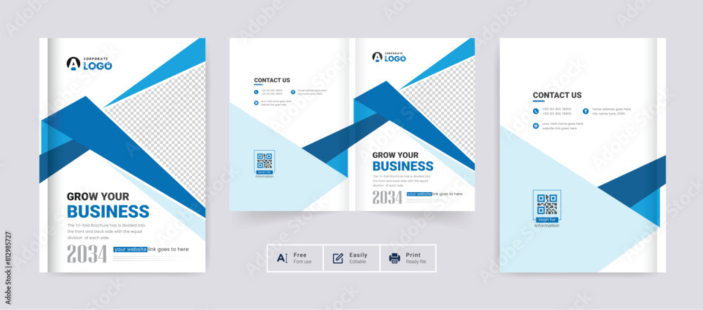 Modern corporate Business brochure cover page annual report book cover ...