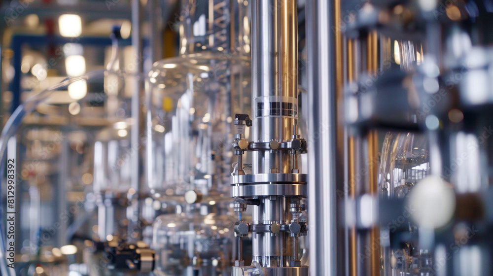 Inside a chemical factory with reactors for hydrogen and ammonia ...