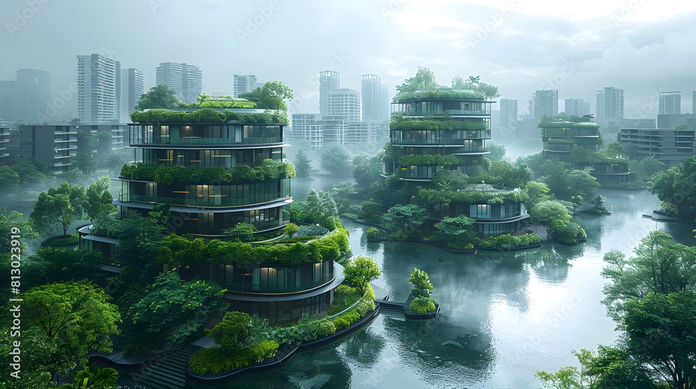 A visionary design of eco-friendly architecture integrating lush ...