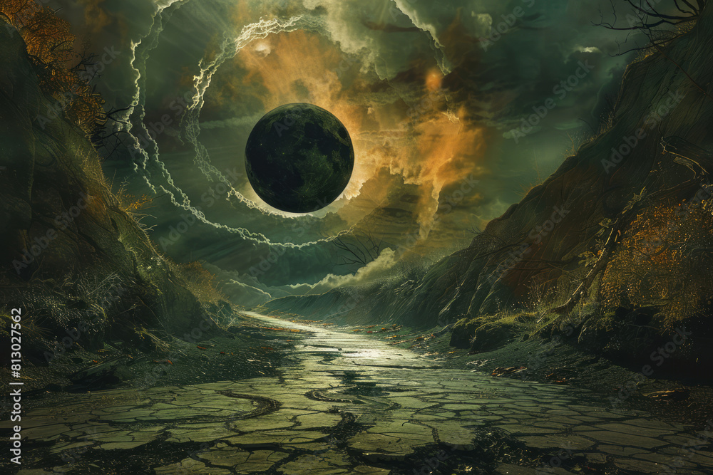 Illustration of a swirling blue and purple vortex with a dark center ...