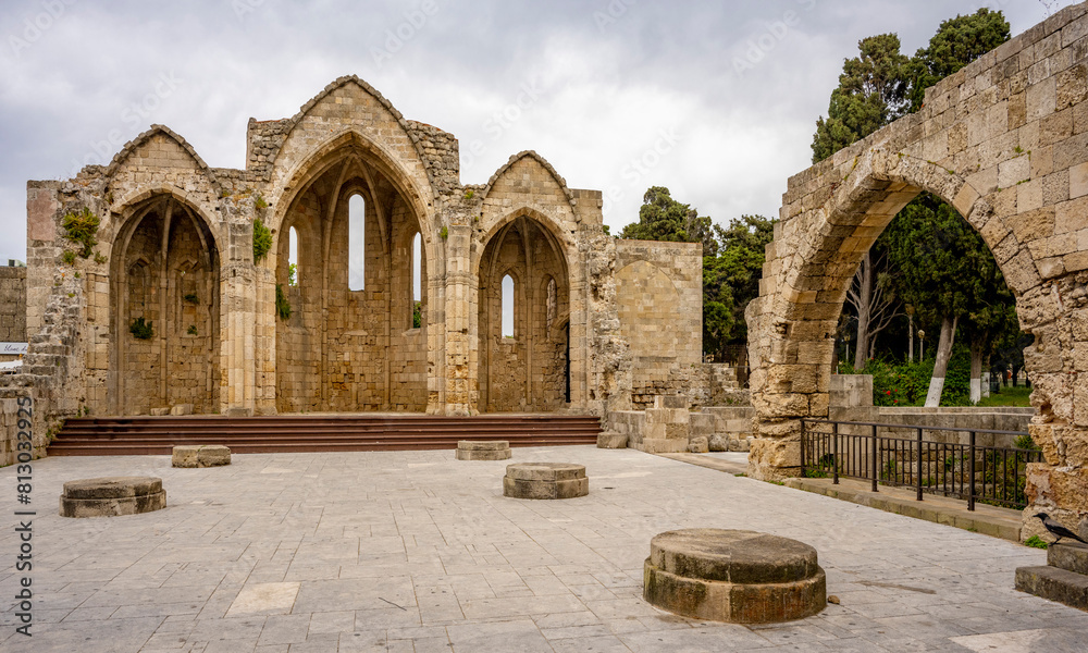 Rhodes Island, Greece, a symbol of Rhodes, of the famous Knights Grand ...