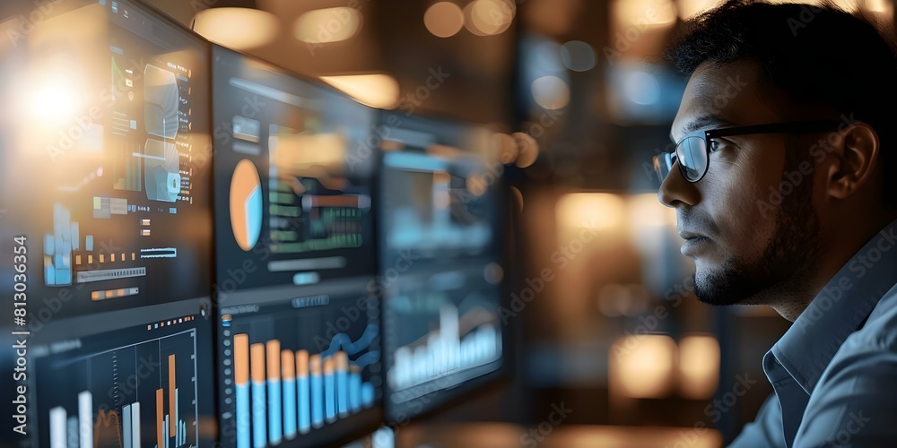 Cybersecurity Analyst Reviewing Data Visualizations On Computer