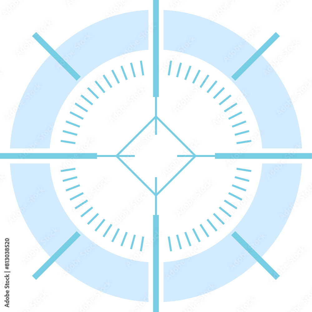 Aim pointer ui. HUD futuristic target radar frame, military weapon ...