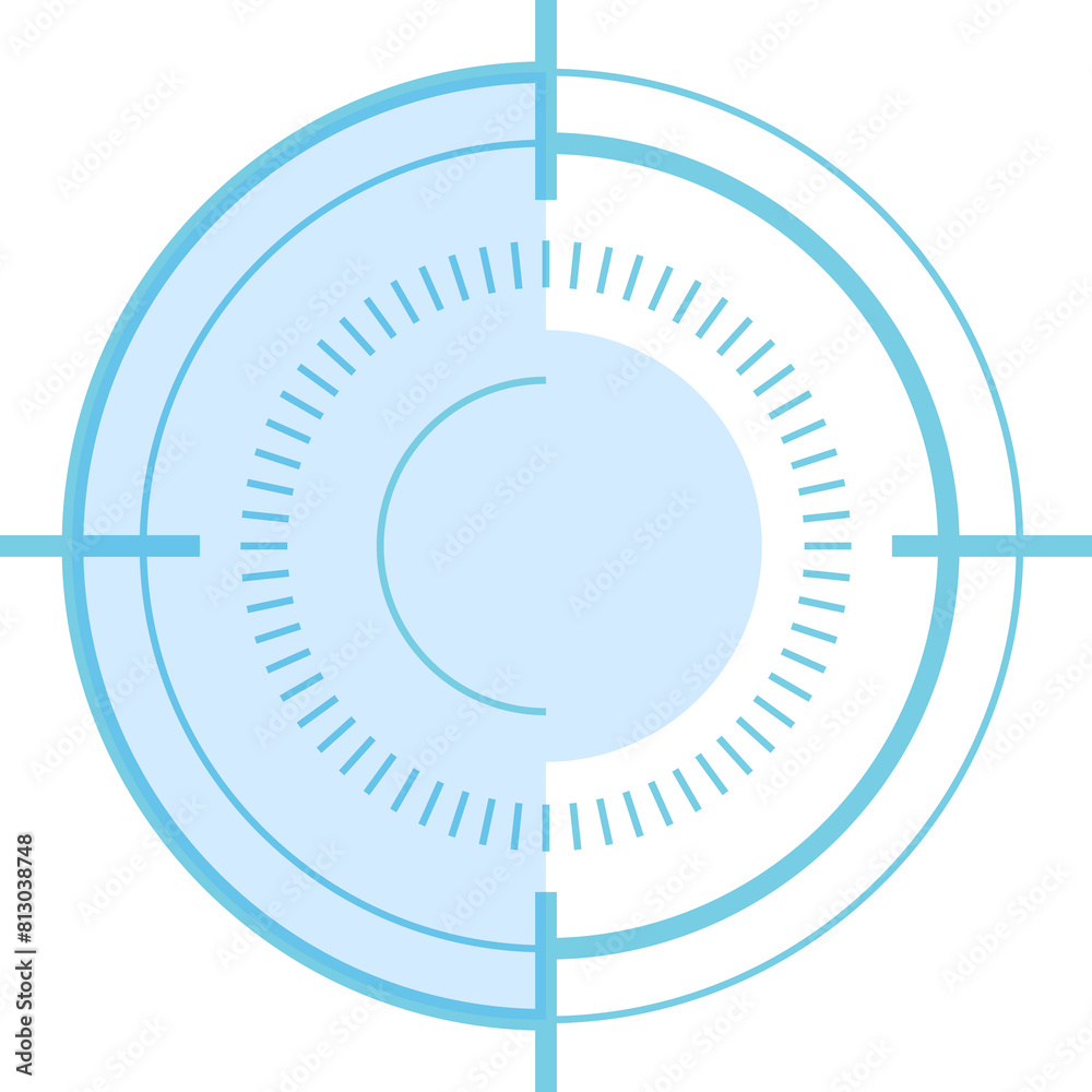 Aim pointer ui. HUD futuristic target radar frame, military weapon ...