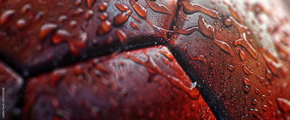 Football Background Texture With A Close-Up Of The Logo Imprint Stock ...