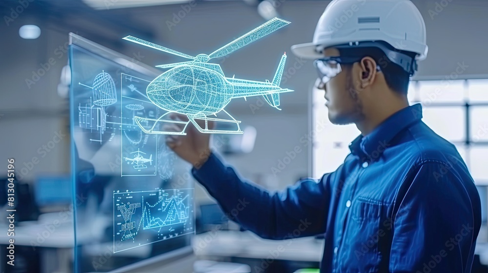 The engineer utilizes advanced computer-aided design tools to analyze ...