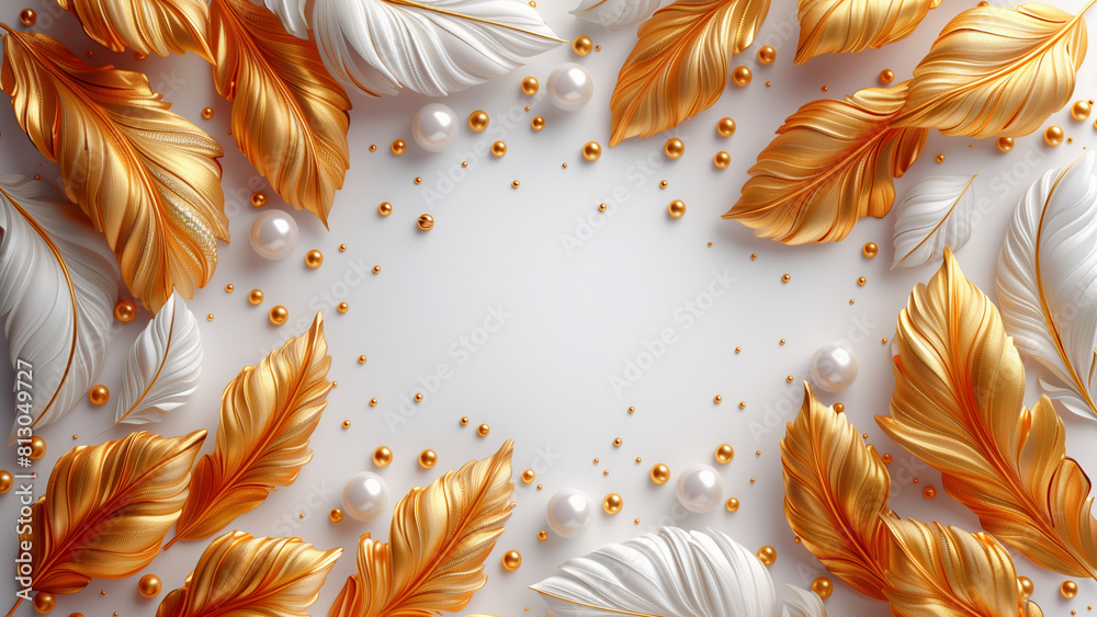 Luxury gold feathers wallpaper. Golden feathers background, gorgeous ...
