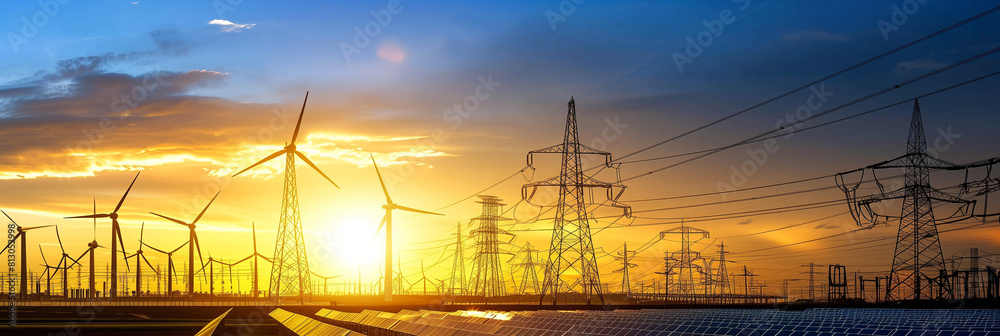 ภาพประกอบสต็อก eco power energy in nature,tower hight voltage,Green ...