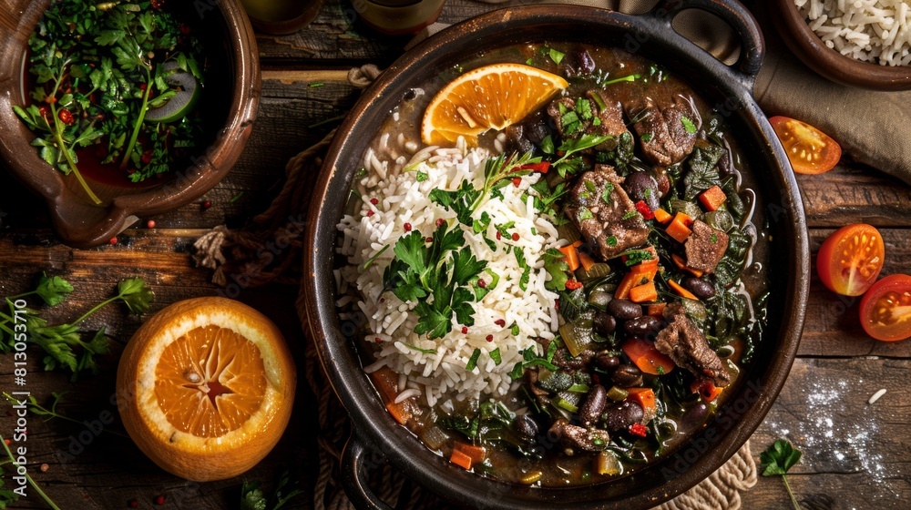 Juicy and fragrant Brazilian stew made from black beans and various ...