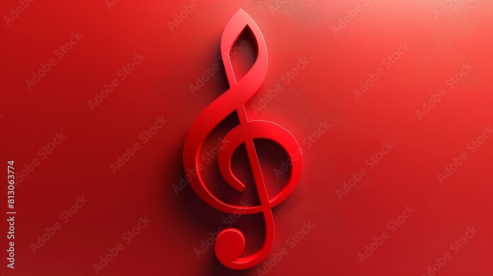 Red music symbol background, creative background, simplicity, rule of ...