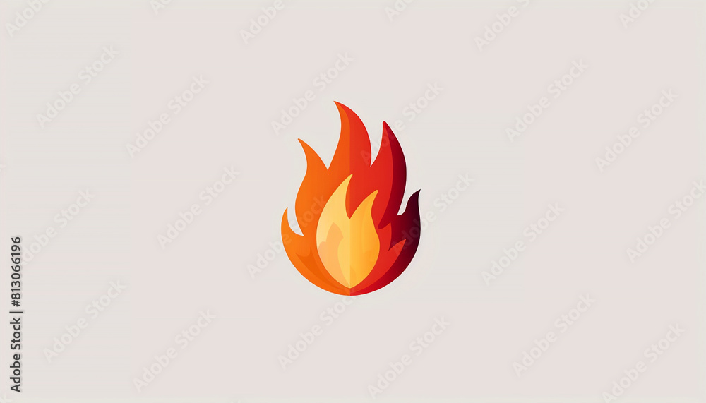 Fire flame animation isolated on white background. Cartoon style fire ...
