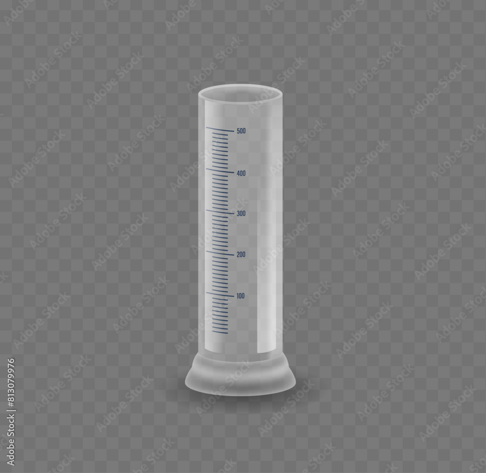 Clear Plastic Measuring Cylinder Isolated On Transparent Background ...