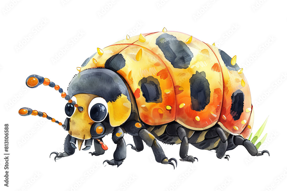 Cute cartoon ladybug with big head and tiny body, PNG Transparent ...