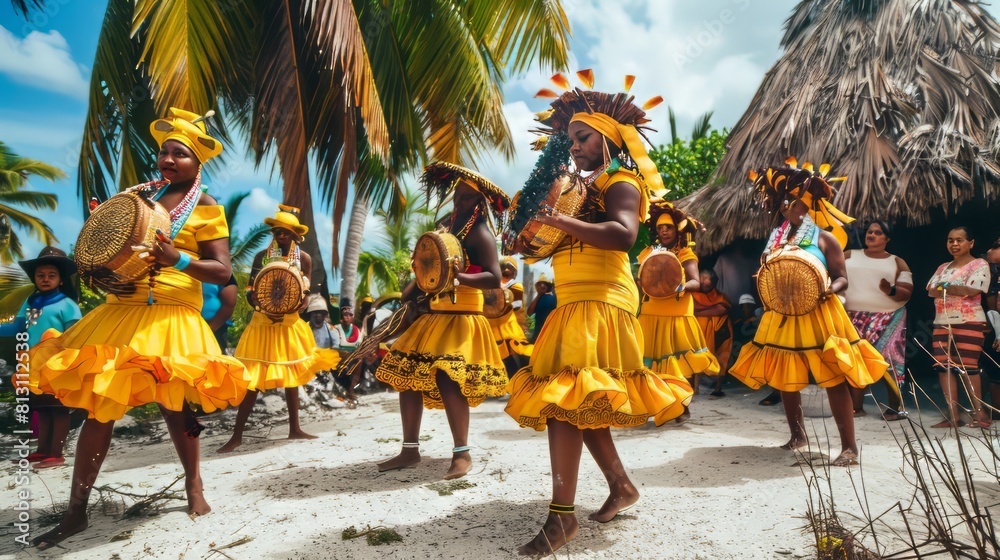 Garifuna Dancers in Belize Stock Photo | Adobe Stock