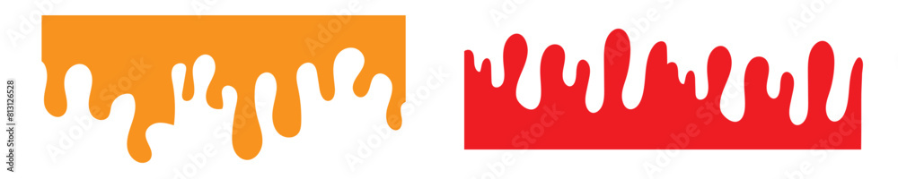 Website border and header set with drops, waves, organic and geometric ...