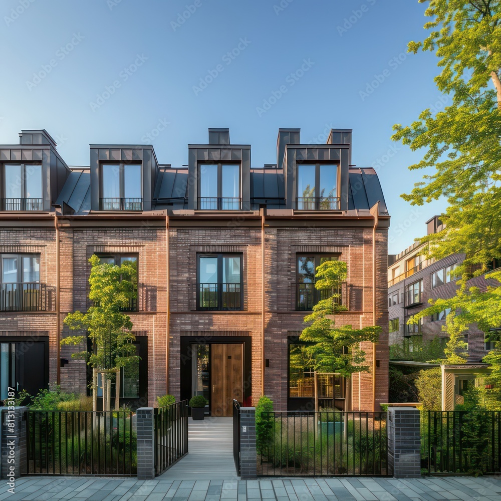 townhouse, architecture aligned in rows and embodying the principles of ...