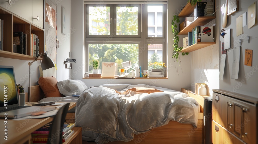 Discover The Coziness Of A Small Student Room In The Dormitory, With A ...