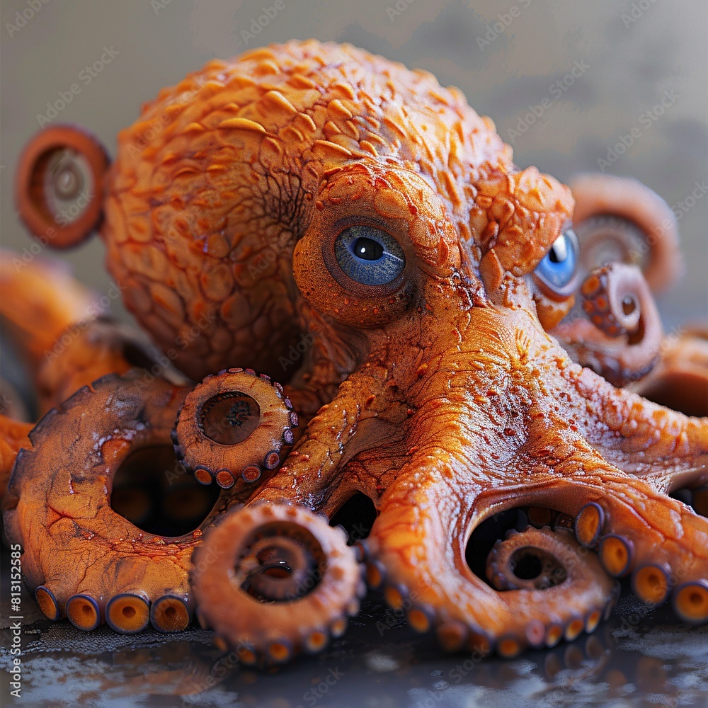 Surreal Octopus Art: A Whimsical Octopus with Human-like Facial ...