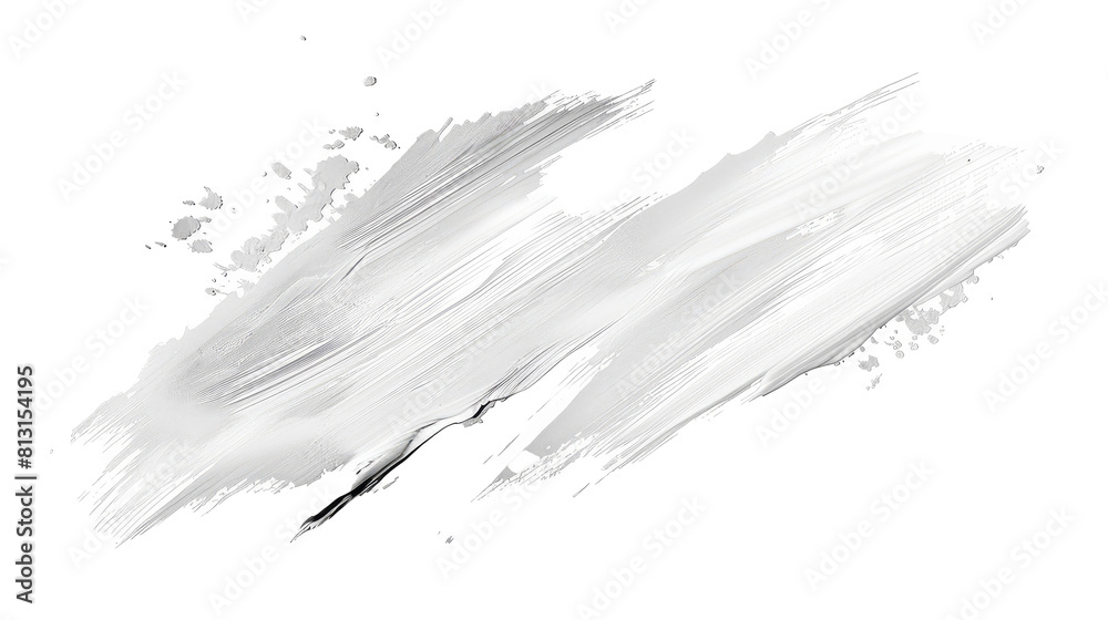 Abstract White Brush Stroke Sticker with Transparent Background - High ...