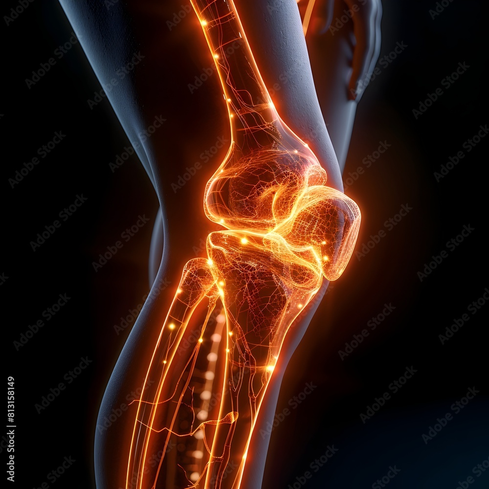 Neon Illumination of Patellar Tendon A Focused D Rendering of Human ...
