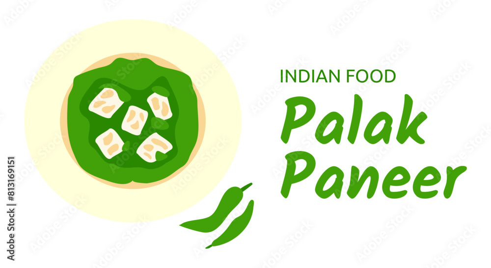 Indian food Palak paneer. Spinach paste, fried paneer cubes. Serving ...