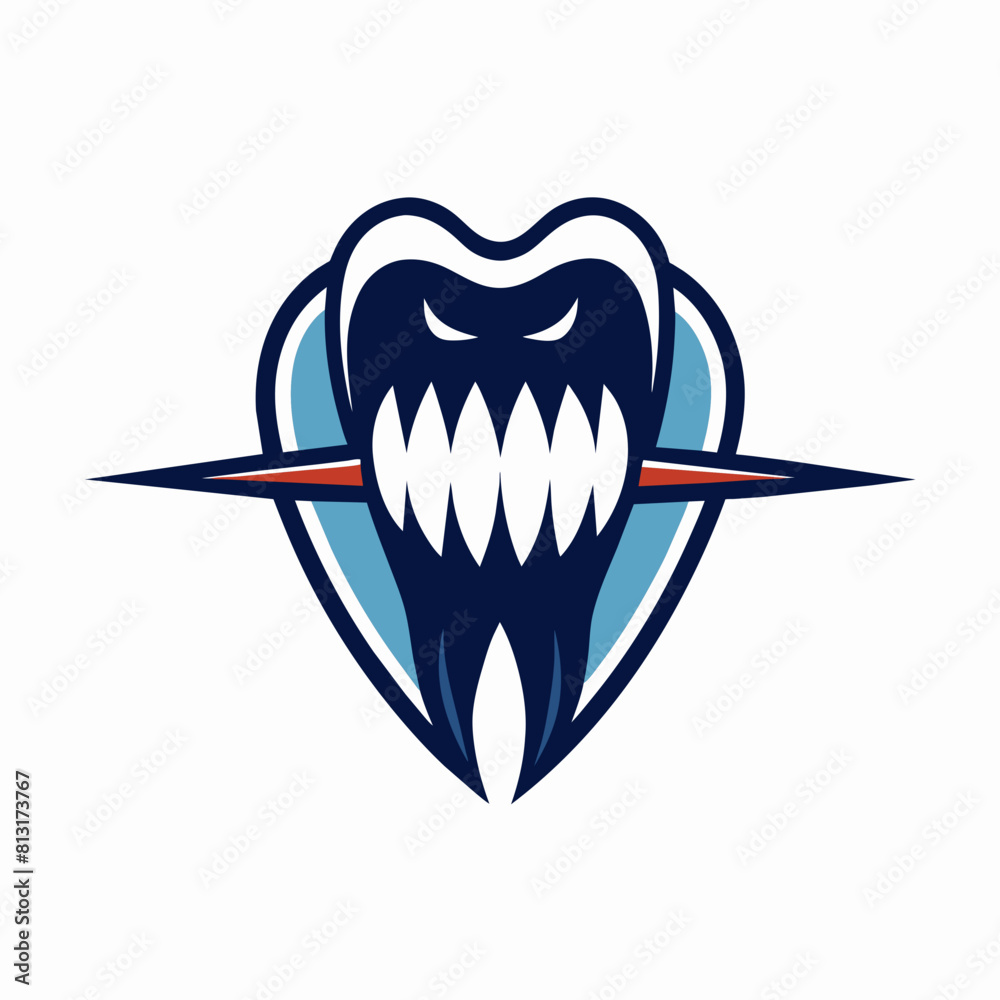 Create a high-resolution vector art illustration of a strong teeth ...