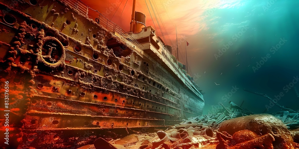 Titanics tragic sinking in the sea a historical maritime disaster ...