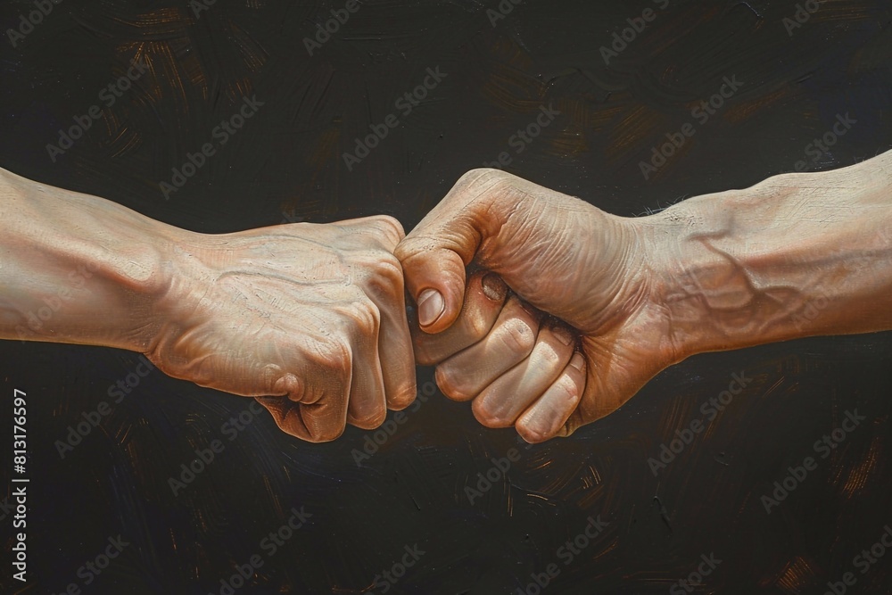 Meaning and cultural significance of the fist bump gesture. Stock Photo ...