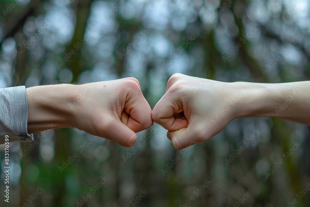 Meaning and cultural significance of the fist bump gesture. Stock Photo ...