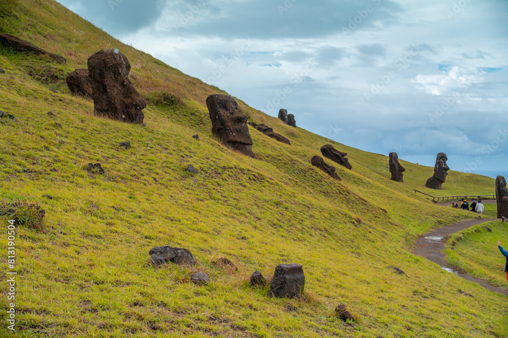 Moai factory on Easter Island or Rapa Nui: the place where they carved ...