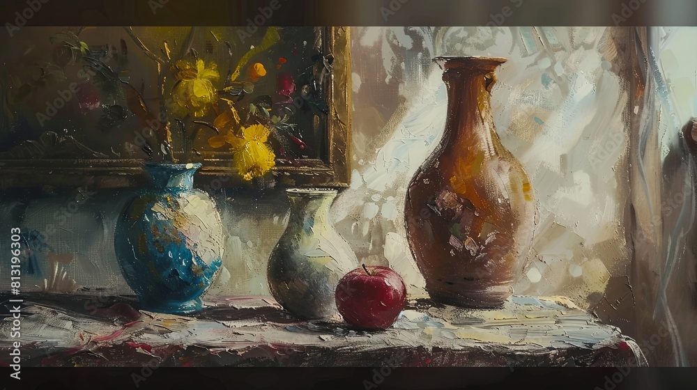 Still life oil painting composition wallpaper background Stock ...