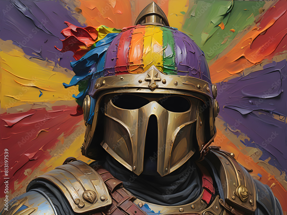 Helmets designed with the LGBTQ+ pride flag, Generative AI Stock ...